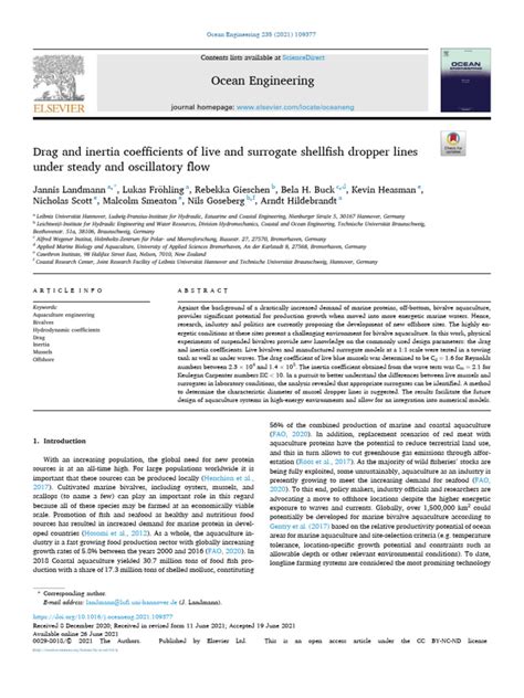 Drag And Inertia Coefficient Pdf Force Drag Physics