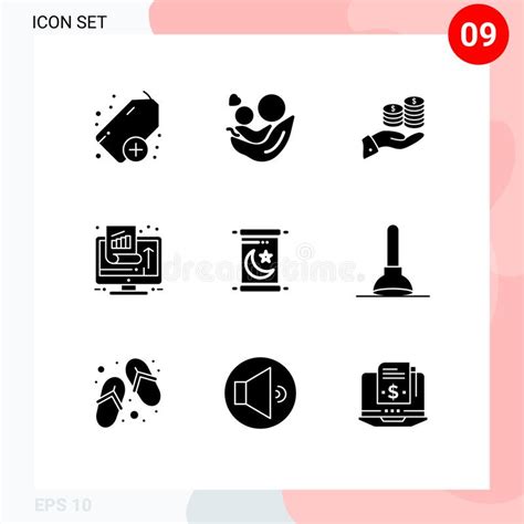 9 Thematic Vector Solid Glyphs And Editable Symbols Of Growth Save Savings Money Finance