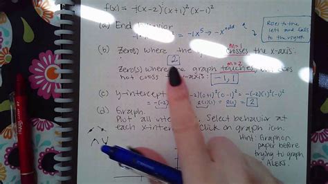 Ch 10 Sec 2 Determining End Behavior And Intercepts To Graph A Polynomial Function Youtube
