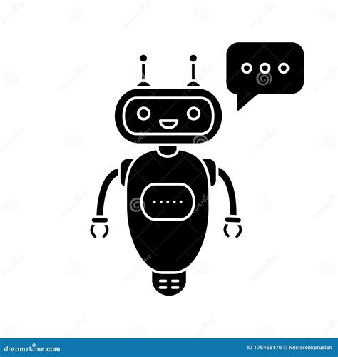 Chatbot Typing Answer Glyph Icon Stock Vector Illustration Of