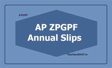 AP ZPGPF Annual Slip Download At Zpgpf Ap Gov In