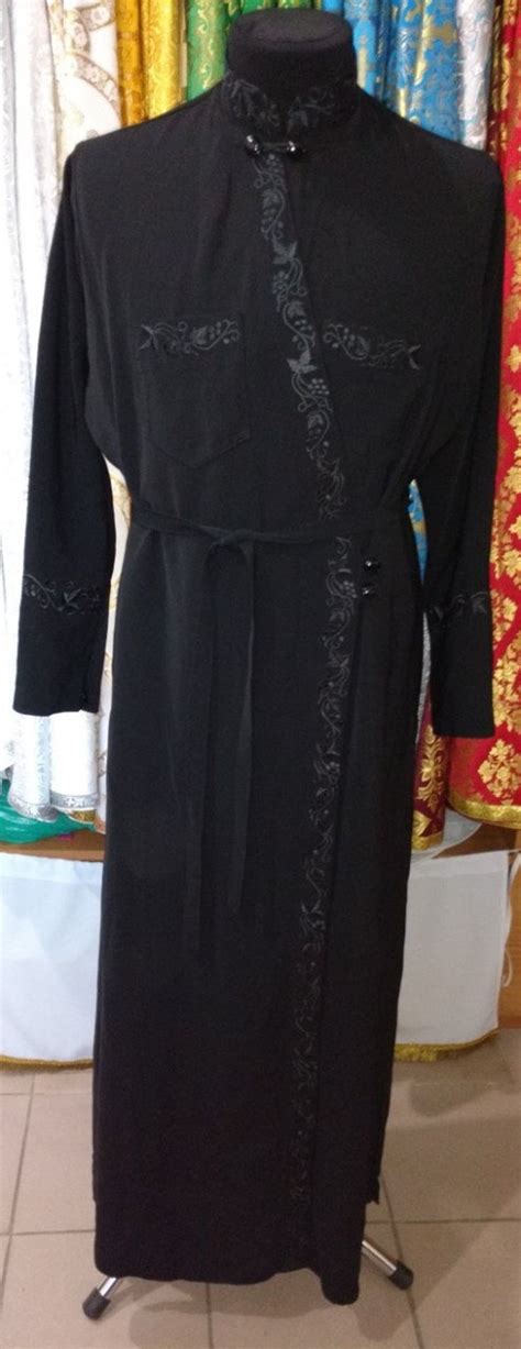 Black Orthodox Cassock Greek Cassock In Wet Silk Greek Etsy Clothes