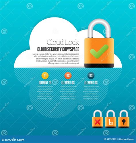 Cloud With Lock Vector Outline Icon Set CartoonDealer Com 107961207