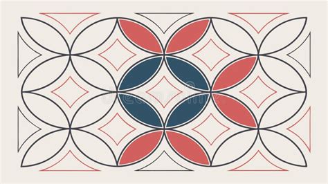 Geometric Tile Pattern Vector Decorative Design And Mosaic Art Element Generative Ai Stock