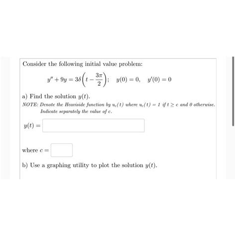 Solved Consider The Following Initial Value