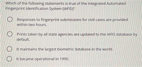 Solved Which Of The Following Statements Is True Of The