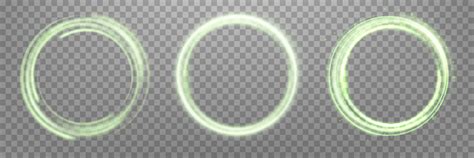 Green Magic Ring With Glowing Neon Realistic Energy Flare Halo Ring