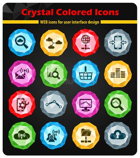 Data Analytic And Social Network Icon Set Stock Illustration