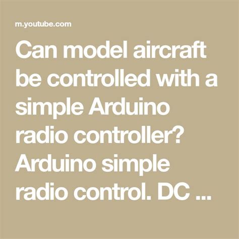 Can Model Aircraft Be Controlled With A Simple Arduino Radio Controller