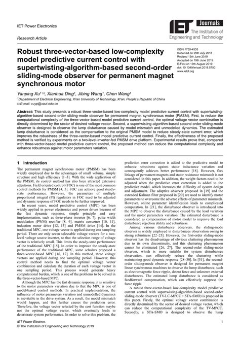Robust Three Vector Based Low Complexity Model Predictive Current