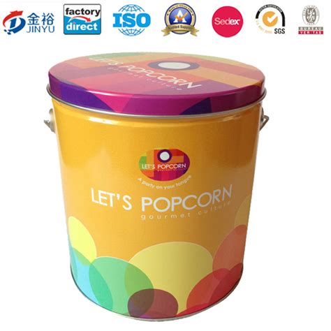 Metal Popcorn Package Bucket Tin Metal Popcorn Tin Bucket And Popcorn