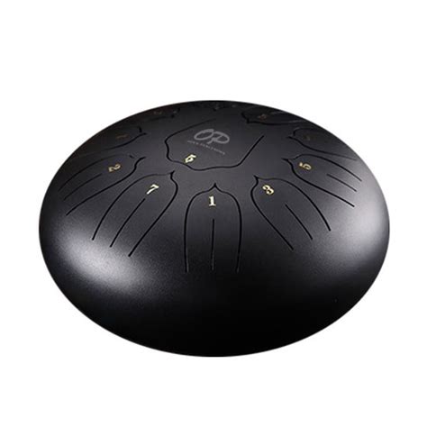Opus Percussion 10 Inch Tongue Drum Lotus Carves Black