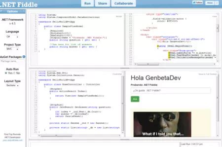 Prueba y ejecuta código C VB NET y F desde tu navegador web