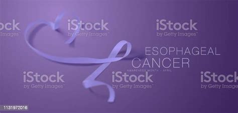 식도 암 인식 서 예 포스터 디자인입니다 현실적인 Periwinkle 리본 4 월은 암 인식의 달입니다 벡터 4월에 대한 스톡 벡터 아트 및 기타 이미지 Istock