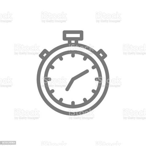 간단한 스톱 워치 및 타이머 라인 아이콘입니다 기호와 기호 벡터 일러스트 레이 션 디자인 흰색 배경에 고립 0명에 대한 스톡