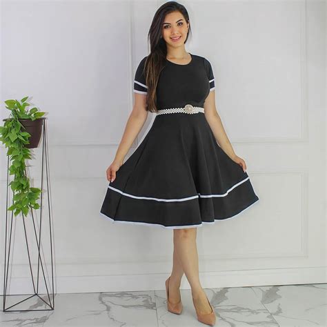 Vestido Moda Evangelica Social Rodado Rodado Feminino Cinto Oferta Barato Shopee Brasil