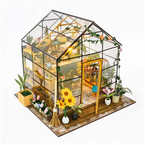 Miniaturowy domek dla lalek ze światłem Mini rękodzieło Ręcznie robiony