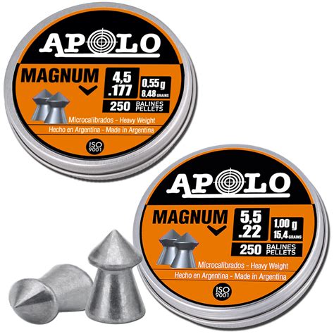 Apolo Magnum Pointed Airgun Pellets 177 Cal And 22 Cal Airgun Pellets