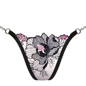 Lucky Cheeks Red Flower G String Sexy Panty Micro Thong Transparent Lingerie For Woman Etsy