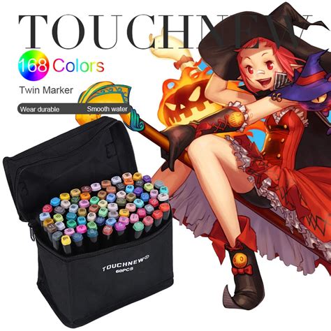 TOUCHNEW 30 40 60 80 168 Colors Marker Pen Dual Head Sketch Markers Set