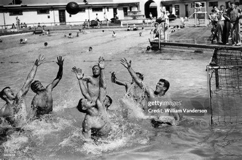 The American Water Polo Team Practising At Uxbridge London For The