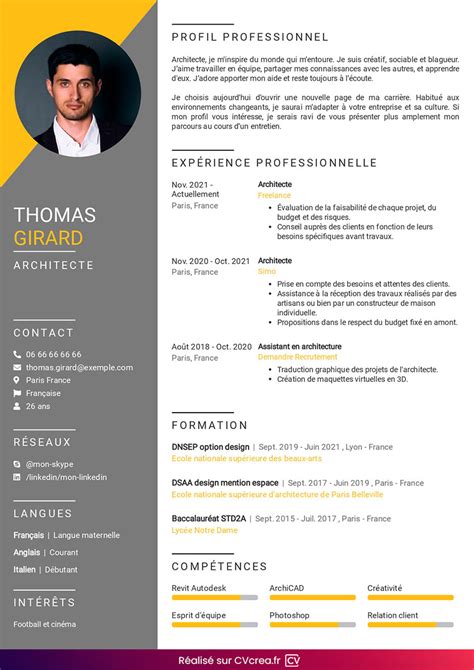 Cv Architecte Modèle 2025 Exemple Gratuit Et Conseils