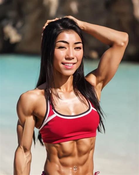 Strong Asian Female With Washboard Abs In Bikini OpenArt