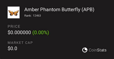 Amber Phantom Butterfly Token Price Charts And Market Insights Your Crypto Hub