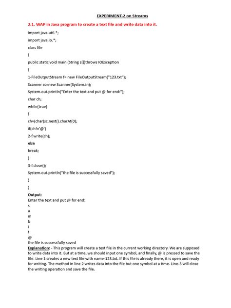 Codes Expt 2 Streams Pdf Software Computer Data