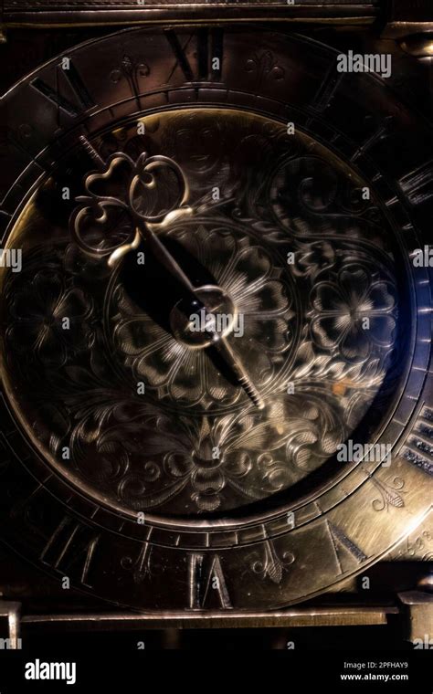 Ancient Old Clock Watch With Ancient Asian And Roman Inscriptions Close