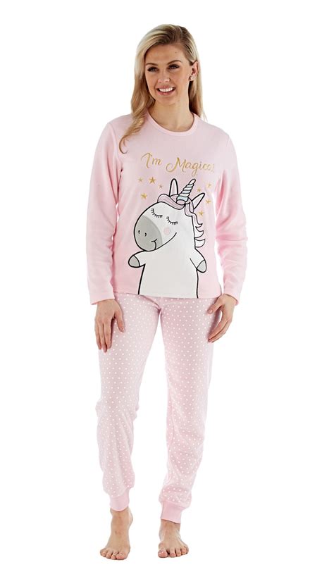 Ladies Womens Winter Fleece Fluffy Warm Cosy Soft Pjs Pyjamas Various