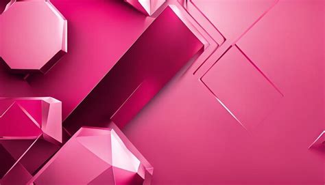 Abstract Pink Geometric Shapes Background Premium AI Generated Image
