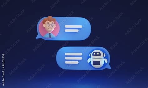 Chatbot Robot Providing Online Assistance 3d Illustration Futuristic