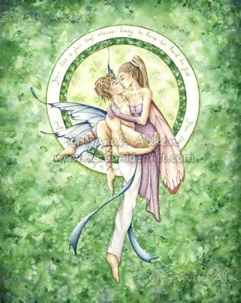 Fantasy Fairy Art Lovers Painting Fairy Couple Art Kissing Etsy