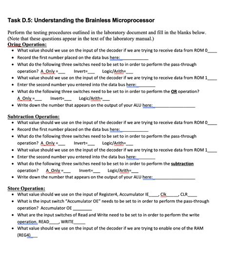 Solved Task D 5 Understanding The Brainless Microprocessor