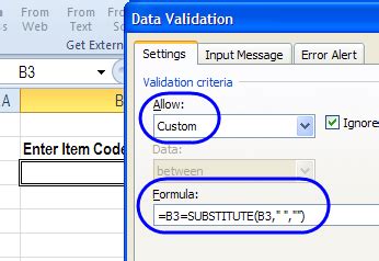 Microsoft Office Excel Validation To Prevent Entry Of Two Specific Characters Super User