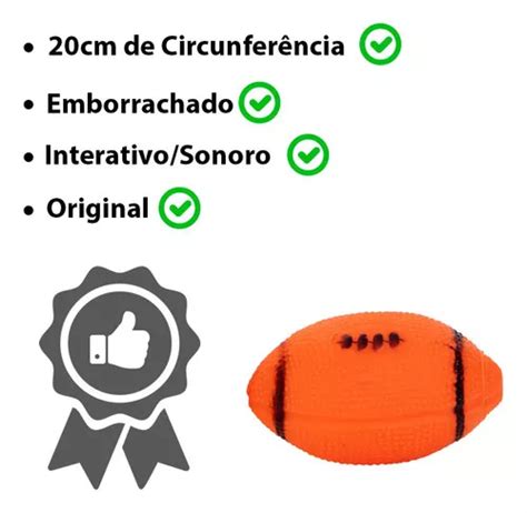Brinquedo Pet Bola Futebol Americano De Borracha Cor Laranja Escuro