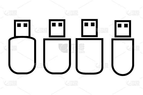 矢量轮廓图标，usb闪存盘