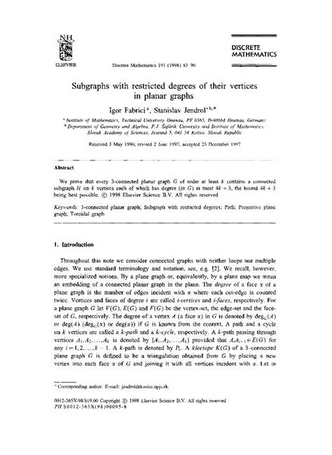 Pdf Subgraphs With Restricted Degrees Of Their Vertices In Planar
