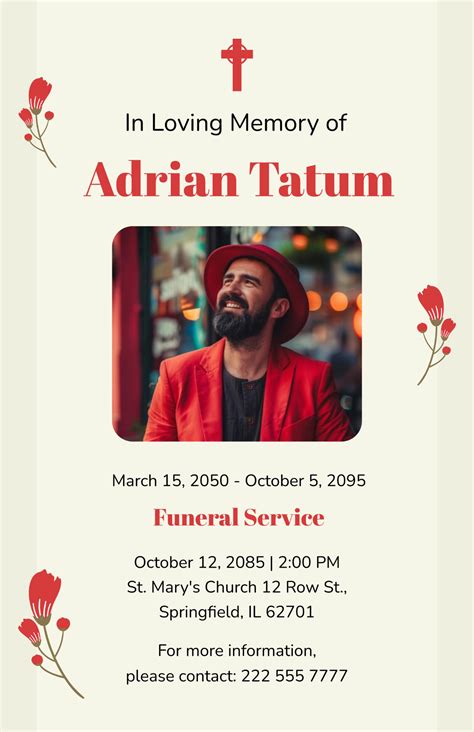 Free Professional Funeral Eulogy Template To Edit Online