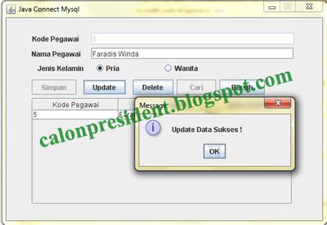 Aplikasi Crud Java Koneksi Java Dan Mysql Contoh Download Program
