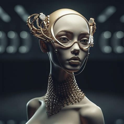 Premium Photo Illustrated Closeup Alien Face Portrait