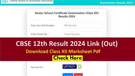 CBSE Result 2024 Class 12th DECLARED Results Cbse Nic In Check CBSE