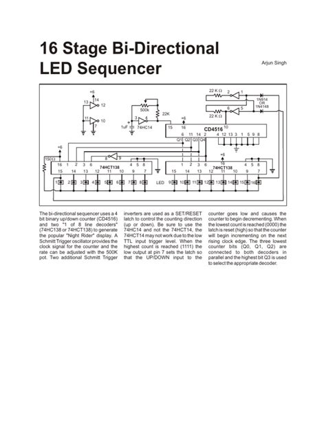16 Stage Bi Directional Led Sequencer Pdf Electricity Digital Electronics