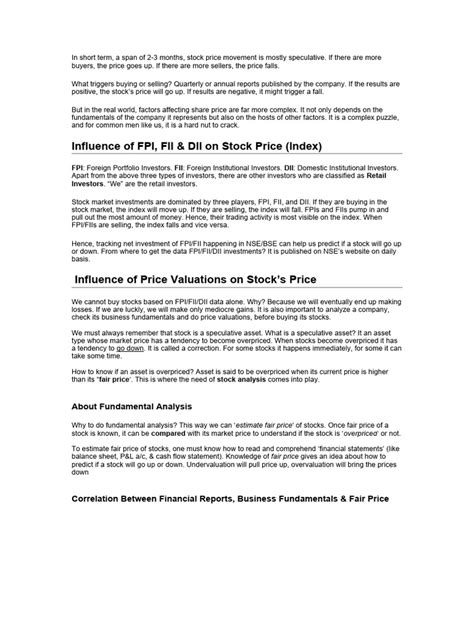 How To Predict If A Stock Will Go Up Or Down Download Free Pdf Price Earnings Ratio Stocks