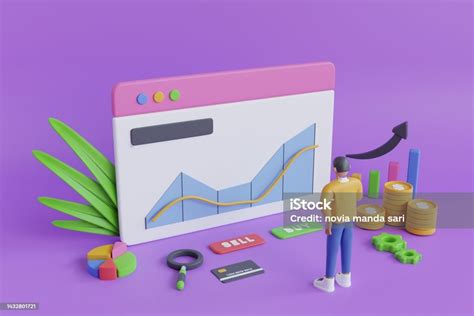 3d 사업가 구매 또는 판매 휴대 전화에서 주식 시장에 투자 주식 판매 및 휴대 전화를 사용하여 구매 시장 투자 거래의 촛대
