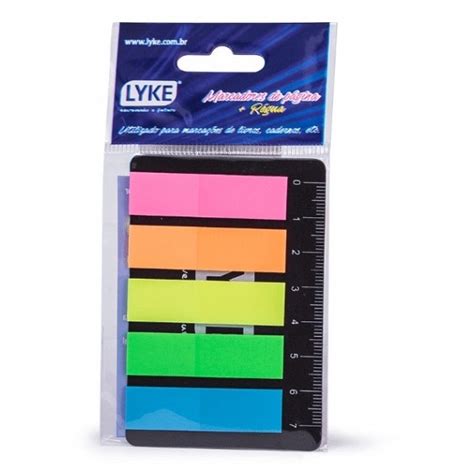 Marcador De Página Flag Plastico 5 Cores Neon Adesivo Autoadesivo Lyke