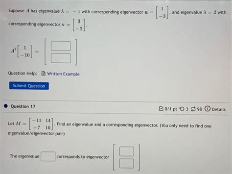 Solved Suppose A Has Eigenvalue λ−1 With Corresponding