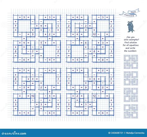 Set Of Math Crosswords Can You Solve Examples Find Solution For All