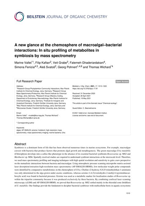 Pdf A New Glance At The Chemosphere Of Macroalgal Bacterial